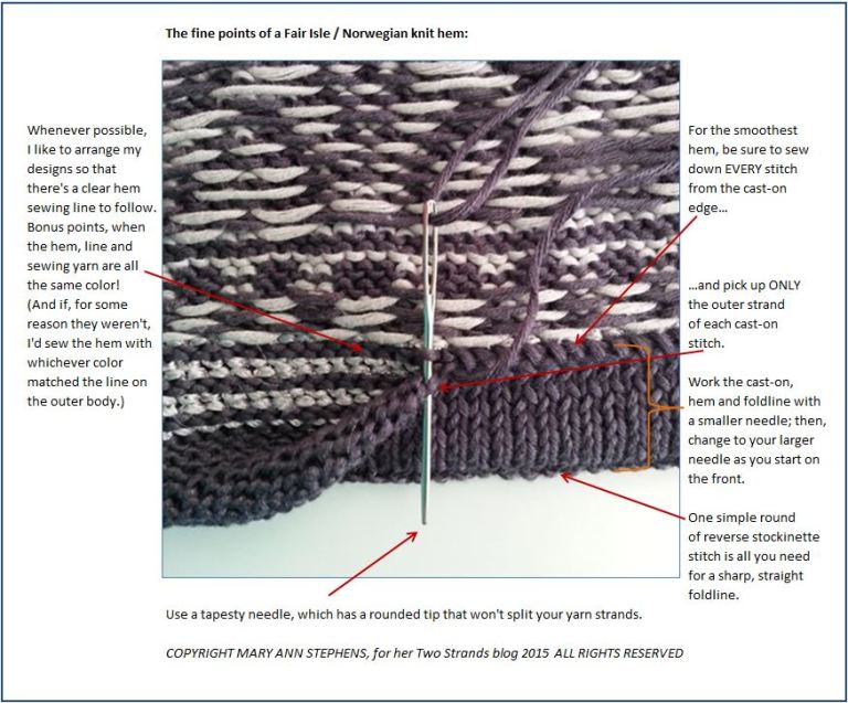 Knitted Hem Fine Points | Two Strands